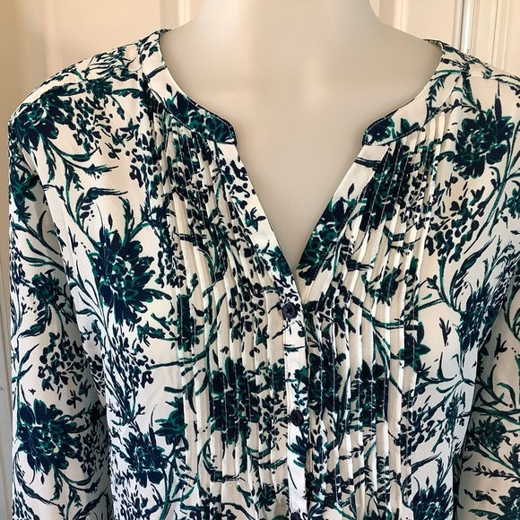 Laura Scott | Tops | Laura Scott Floral Long Sleeve Blouse Size Xlarge ...
